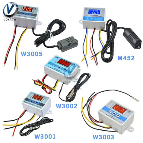 온도 습도 듀얼 출력 컨트롤러 Led 디지털 디스플레이 온도 조절기 온도계 센서 프로브 M452 W3001 W3002 W3003 W3005 측정 및 분석 장비