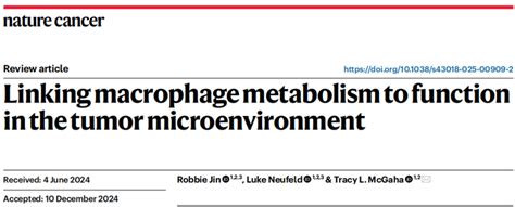 肿瘤微环境中巨噬细胞代谢与功能的联系 知乎