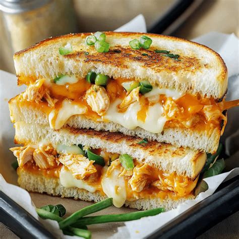 Buffalo Chicken Grilled Cheese Easy And Spicy Sandwich Recipe