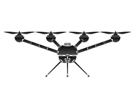 Quadcopter In Outline Style Drone With Camera Colorful Vector Illustration Isolated On White