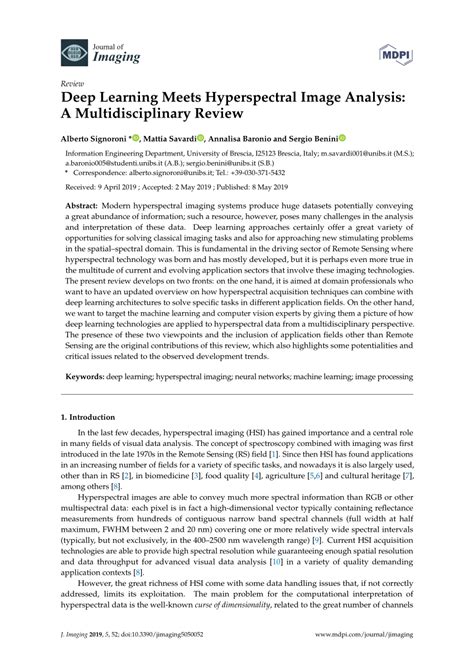 Pdf Deep Learning Meets Hyperspectral Image Analysis A