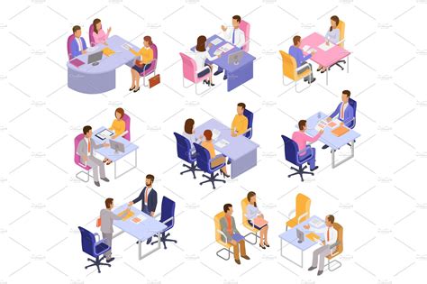 Interview Vector Interviewee Or People Illustrations ~ Creative Market