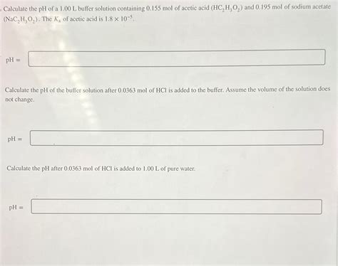 Solved Calculate the pH ﻿of a 1.00L ﻿buffer solution | Chegg.com