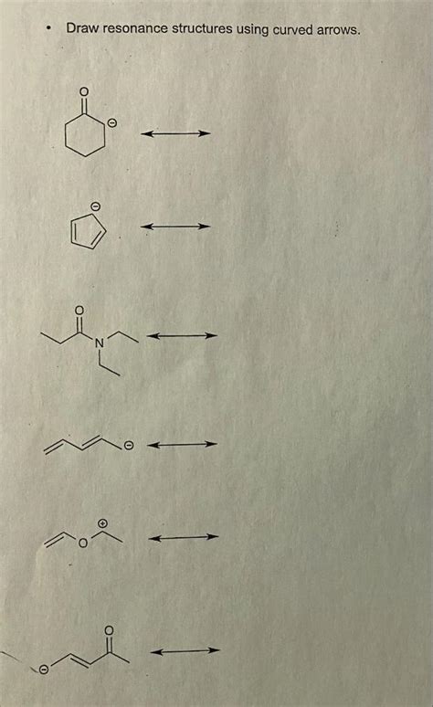 solved draw resonance structures using curved arrows