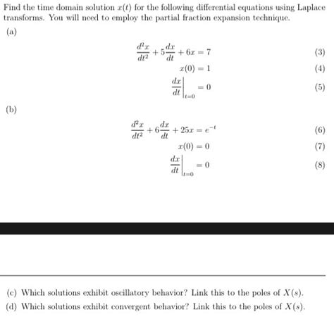 solved find the time domain solution t for the following