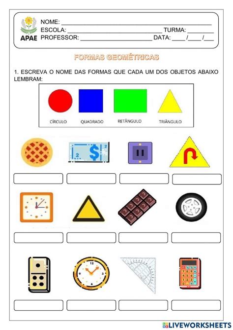 Atividades De Matematica 1 Ano Formas Geometricas Fdplearn