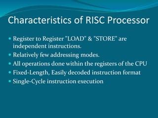RISC And CISC Processors PPTX Computing Technology Computing