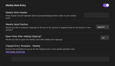 Weekly Note Obsidian Clipper Docs