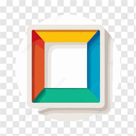 회색 배경에 다른 색상이 있는 사각형 모양 벡터 흰색 배경에 상황에 맞는 단순한 다채로운 아이콘 그림자 없음 작은 프레임 중앙 Png 일러스트 및 벡터 에 대한 무료