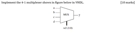 Solved 10 Marks Implement The 4 1 Multiplexer Shown In
