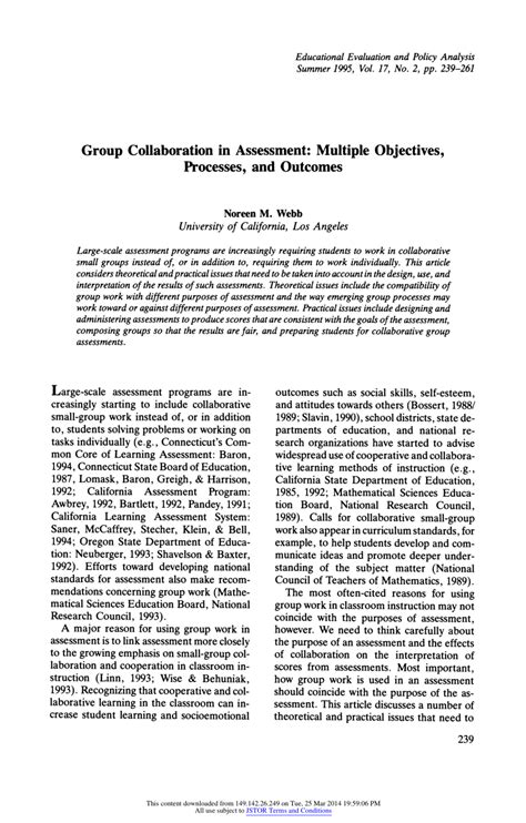 Pdf Group Collaboration In Assessment Multiple Objectives Processes