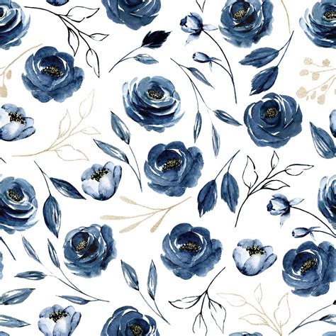 Dark Blue Flower Wallpaper