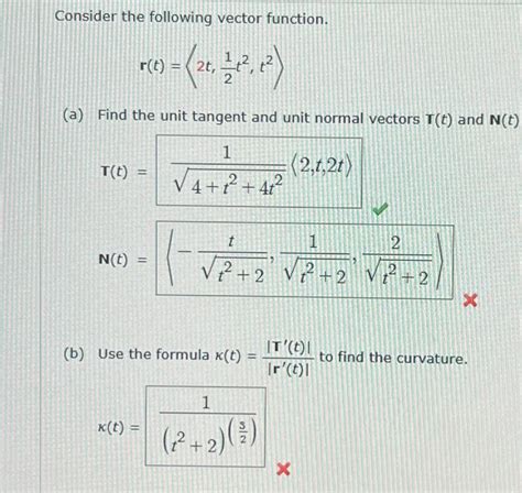 Solved Consider The Following Vector Function Chegg