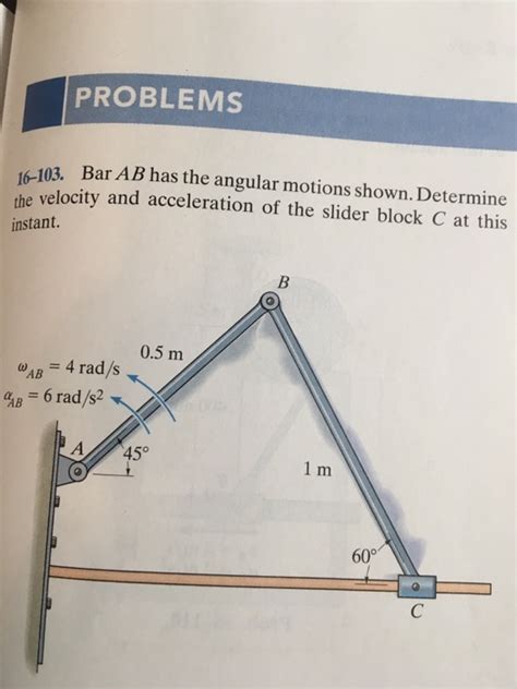 solved bar ab has the angular motions shown determine the