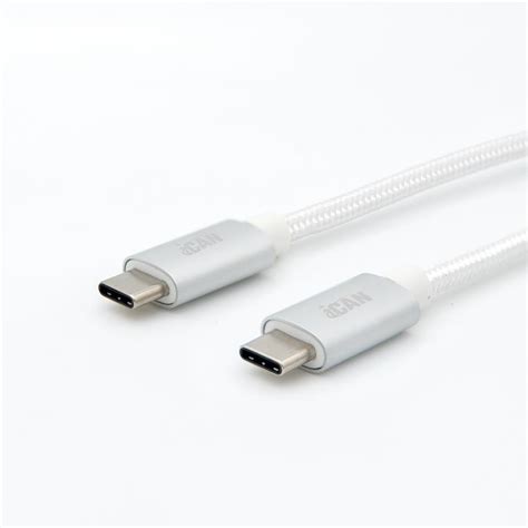 Ican Premium Usb Type C To Usb Type C Cable Braided Ft Silver Canada Computers