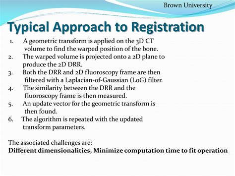 Ppt A Computationally Efficient Approach For 2d 3d Image Registration
