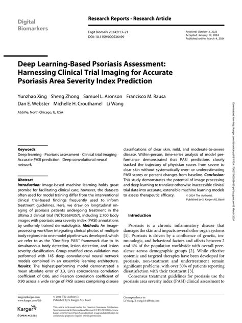 Pdf Deep Learning Based Psoriasis Assessment Harnessing Clinical Trial Imaging For Accurate