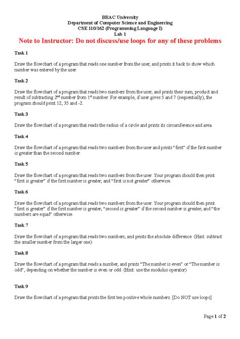 Cse110 Lab1 V12 Notes Brac University Department Of Computer