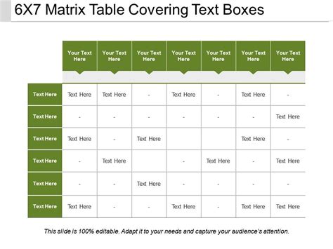 6x7 Matrix Table Covering Text Boxes Ppt Images Gallery Powerpoint