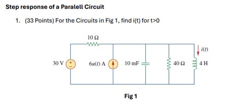 Solved Step Response Of ﻿a Paralell Circuit 33 ﻿points ﻿for