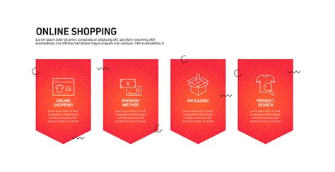 전자 상거래 온라인 쇼핑 디지털 마케팅 관련 프로세스 인포 그래픽 템플릿 프로세스 타임 라인 차트 선형 아이콘이 있는 워크플로 레이아웃 0명에 대한 스톡 벡터 아트 및 기타