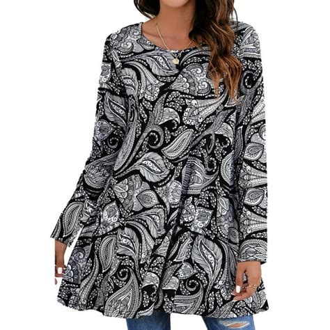 Fantaslook Womens Plus Size Tops Casual Long Sleeve Shirts Dressy Tunic