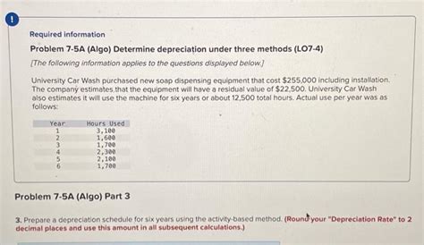 Solved Problem 7 5a Algo Determine Depreciation Under