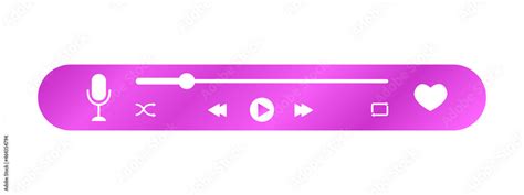 Audio Player Interface With Microphone Icon Loading Progress Bar And Buttons Simple