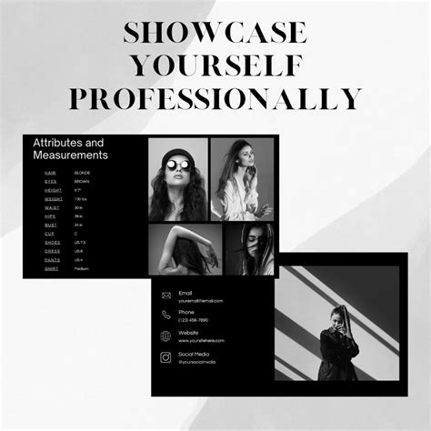 Editable Modeling Portfolio Template With Sleek Minimalist Professional Design Customize