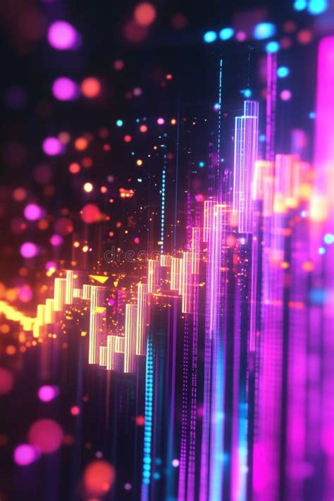 Vibrant Abstract Data Visualization With Neon Lights And Colorful