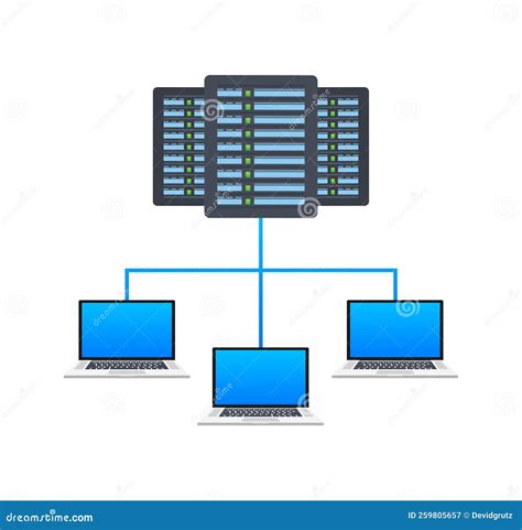 Cloud Storage Cloud Computing Online Server And Datacenter Connection Network Vector Stock