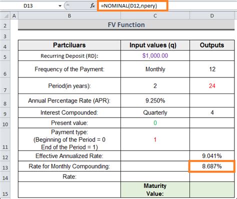 Recurring Deposit In Excel Tpoint Tech