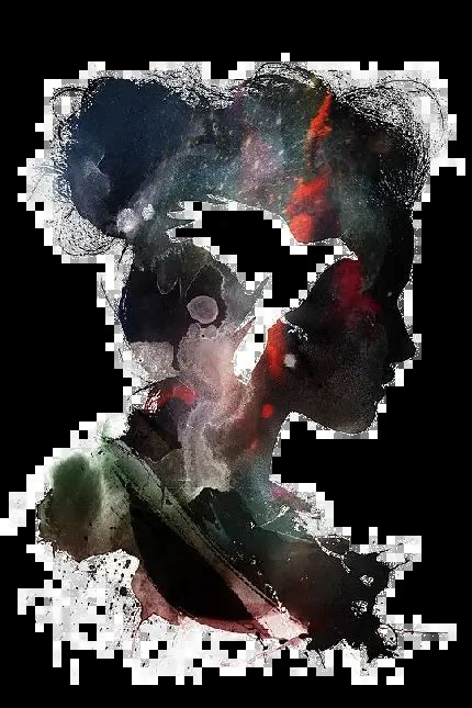 عکس دختر گرافیکی با موهای پروانه ای مخصوص پروفایل