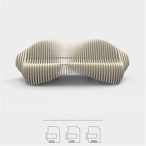 Parametric Loveseat • Router Cut Files • Cnc Files For Cutting• Vector Files • Dxf • Dwg