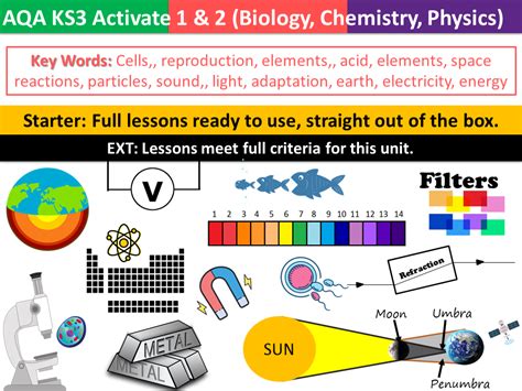 Aqa Ks3 Activate 1 And 2 Biology Chemistry Physics Teaching Resources