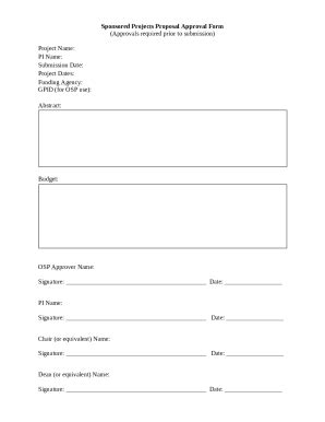 sponsored projects proposal approval doc template pdffiller