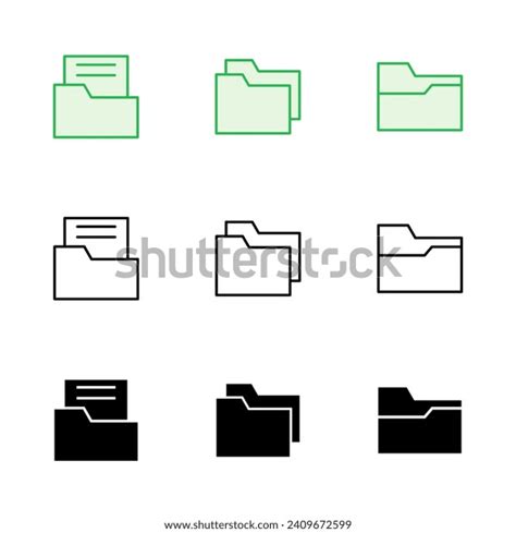 Folder Icon Set Folder Vector Icons Stock Vector Royalty Free