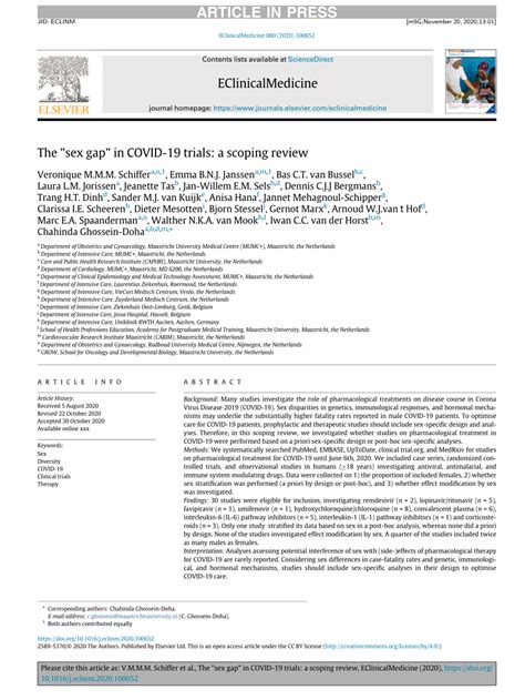 Pdf The Sex Gap In Covid 19 Trials A Scoping Review