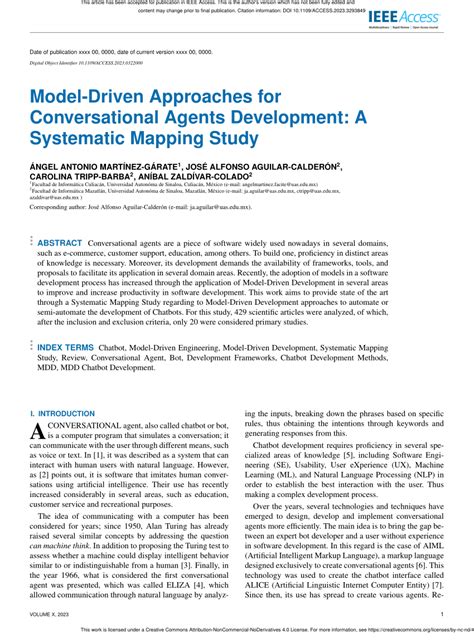 Pdf Model Driven Approaches For Conversational Agents Development A