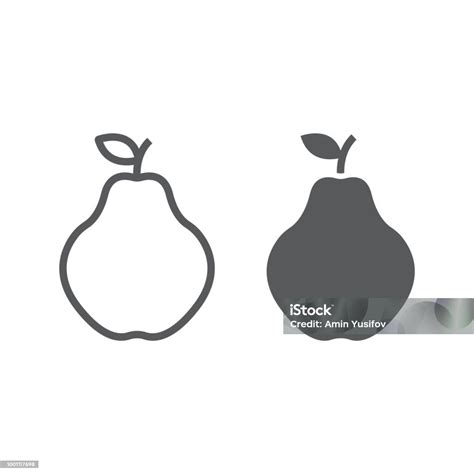 마 르 멜로 라인과 문자 모양 아이콘 과일 비타민 열 대 표시 벡터 그래픽 흰색 배경 Eps 10에 선형 패턴 모과에 대한 스톡 벡터 아트 및 기타 이미지 Istock