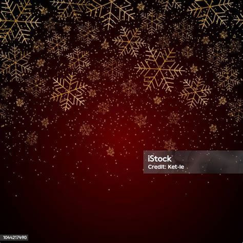 크리스마스 새 해 배경 골드 눈송이와 반짝이 빨간 축제 겨울 배경 크리스마스와 새 해의 패턴 골드 눈송이 디자인 요소 서식 파일 중국 테마 벡터 일러스트 레이 션 금색에