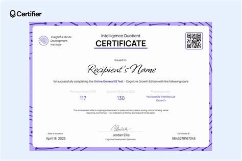 15 Iq Certificate Templates—customize And Share
