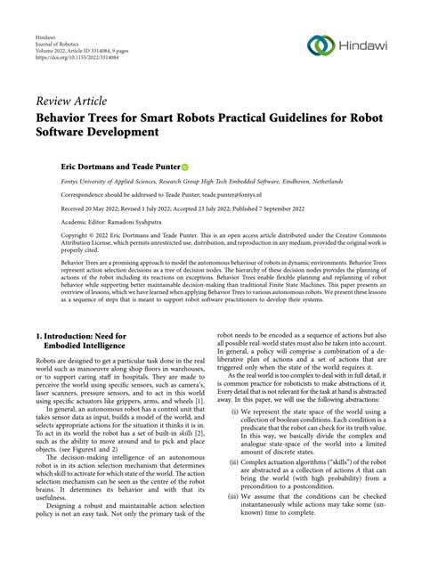 Pdf Behavior Trees For Smart Robots Practical Guidelines For Robot