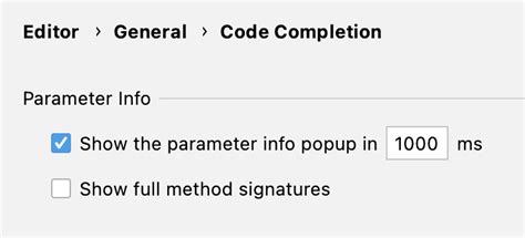 Parameter Info Popup Clion