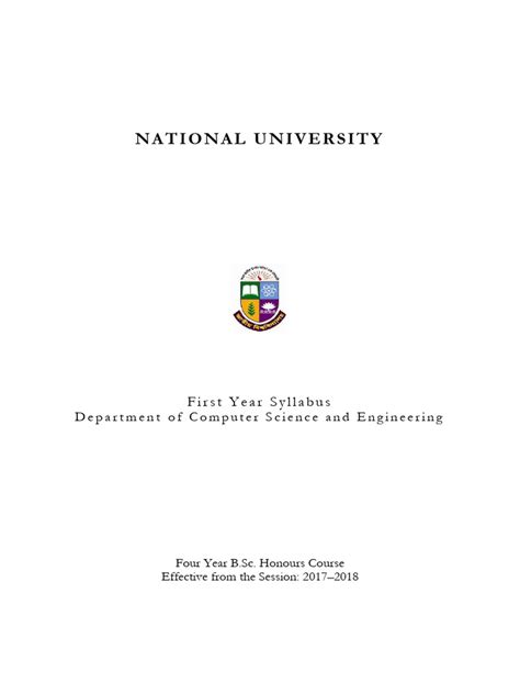 Cse Syllabus Effective From The Session 2017 2018 Pdf Integral Numerical Analysis
