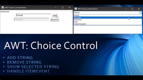 14 Java AWT Choice Control Add Remove And Selected String YouTube