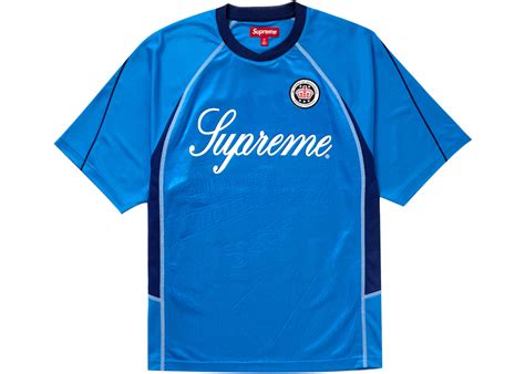 Supreme Jacquard Soccer Jersey Blue Mens Us