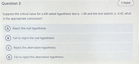 Solved Question Suppose The Critical Value For A Chegg