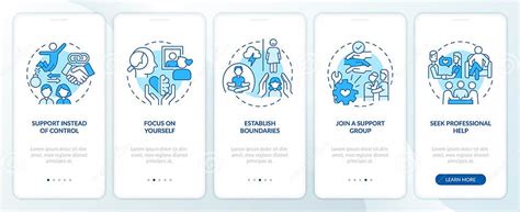 Walkthrough Codependent Relationship With Line Icons Concept Stock Illustration Illustration