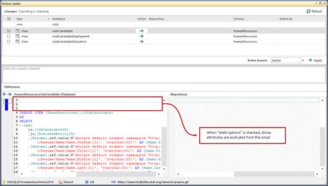Script Comparison And Synchronization Options In Apexsql Source Control